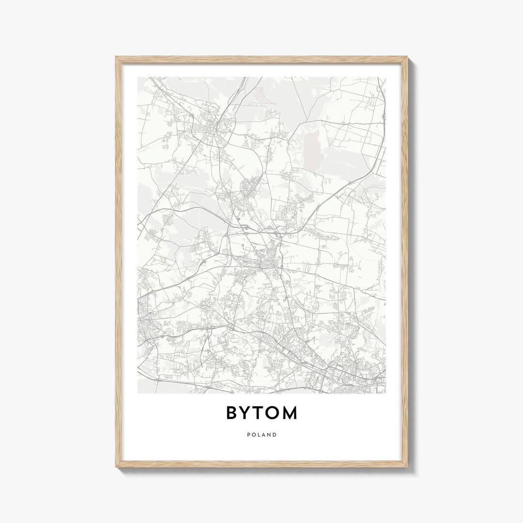 Bytom Map Poster Print, Silesia Wall Art, Poland Decor, Upper Silesian ...