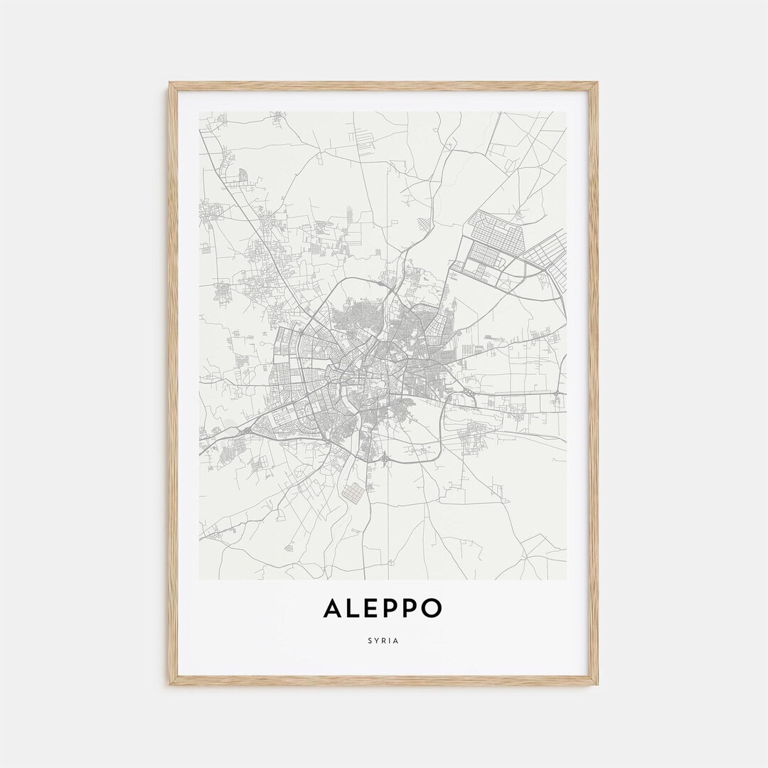 Map of Aleppo Print, Aleppo Map Gift, Aleppo Poster, City Map Artwork for Home & Office, Syria ...