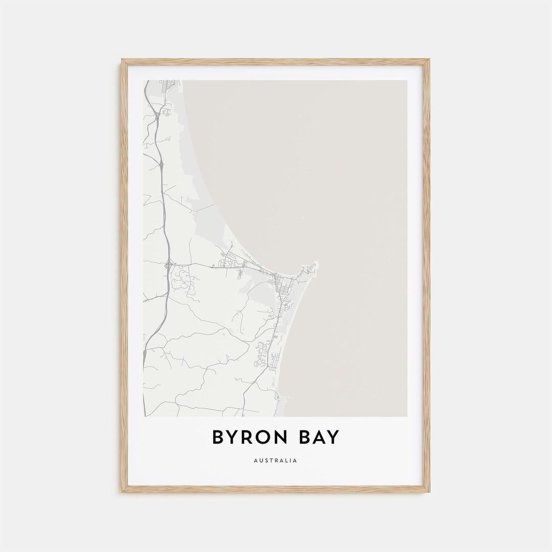 Map of Byron Bay Print, Byron Bay Map Gift, Byron Bay Poster, City Map ...