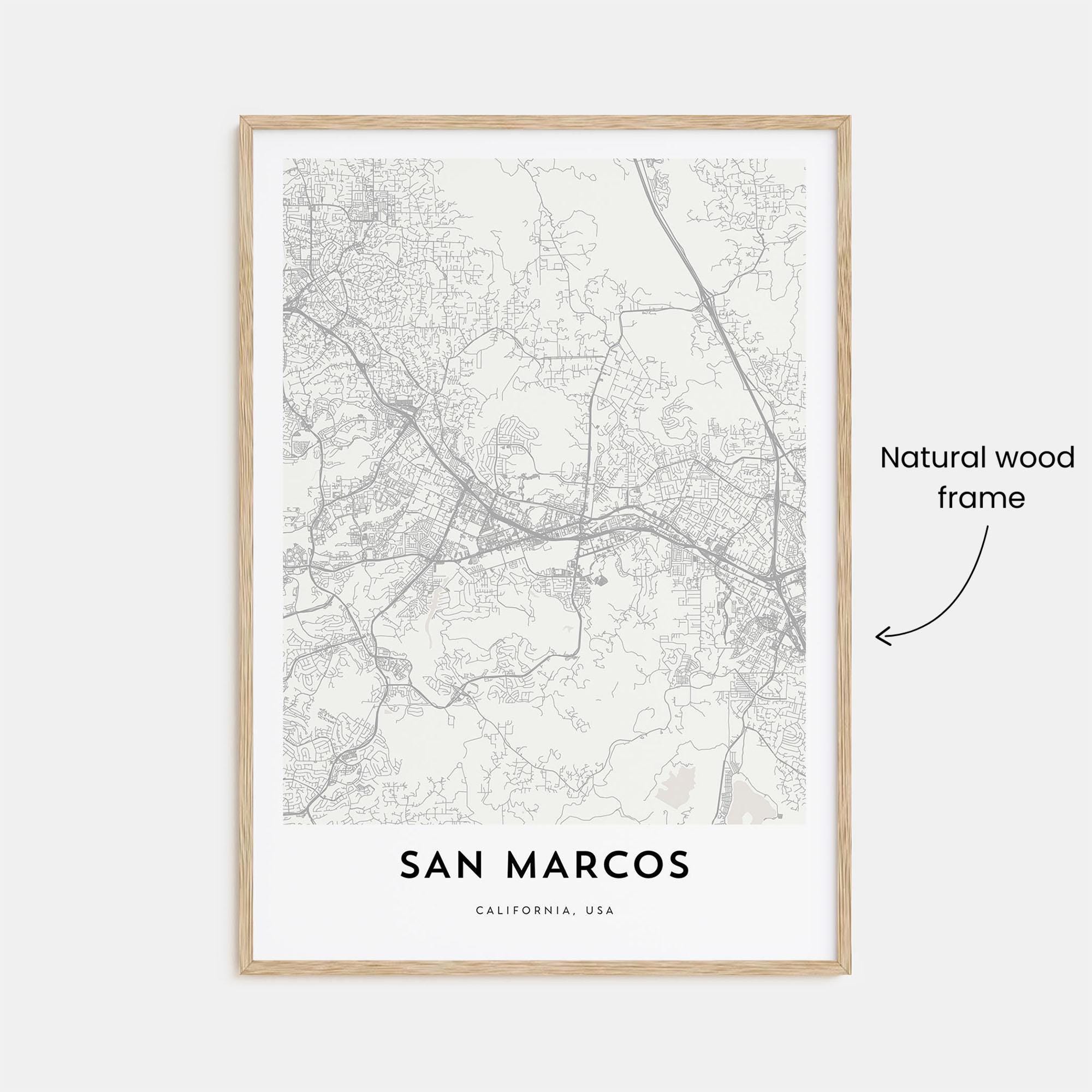 Map of San Marcos Print, San Marcos Map Gift, San Marcos Poster, City ...