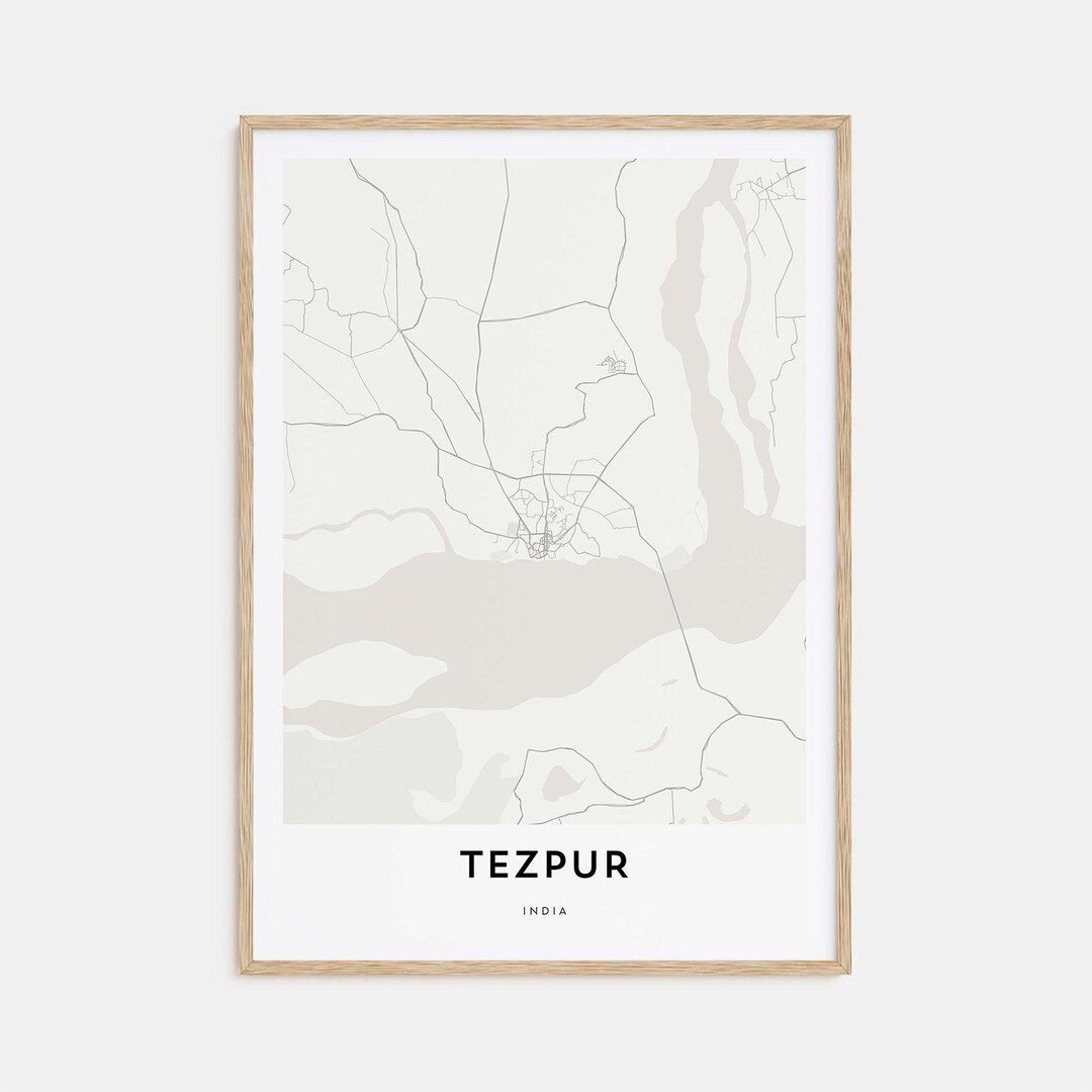Map of Tezpur Print, Tezpur Map Gift, Tezpur Poster, City Map Artwork ...