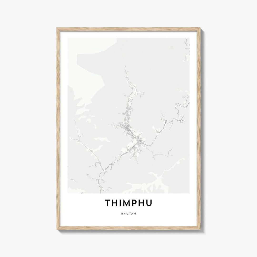 Map of Thimphu Print, Thimphu Map Gift, Thimphu Poster, City Map ...