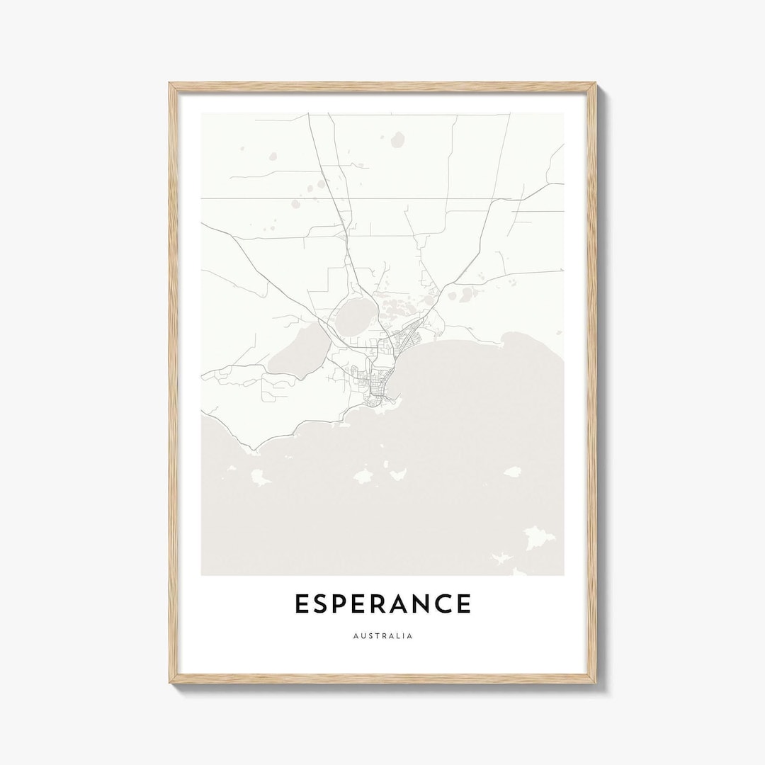 Esperance Map Poster Print, Western Australia Wall Art, Goldfields ...