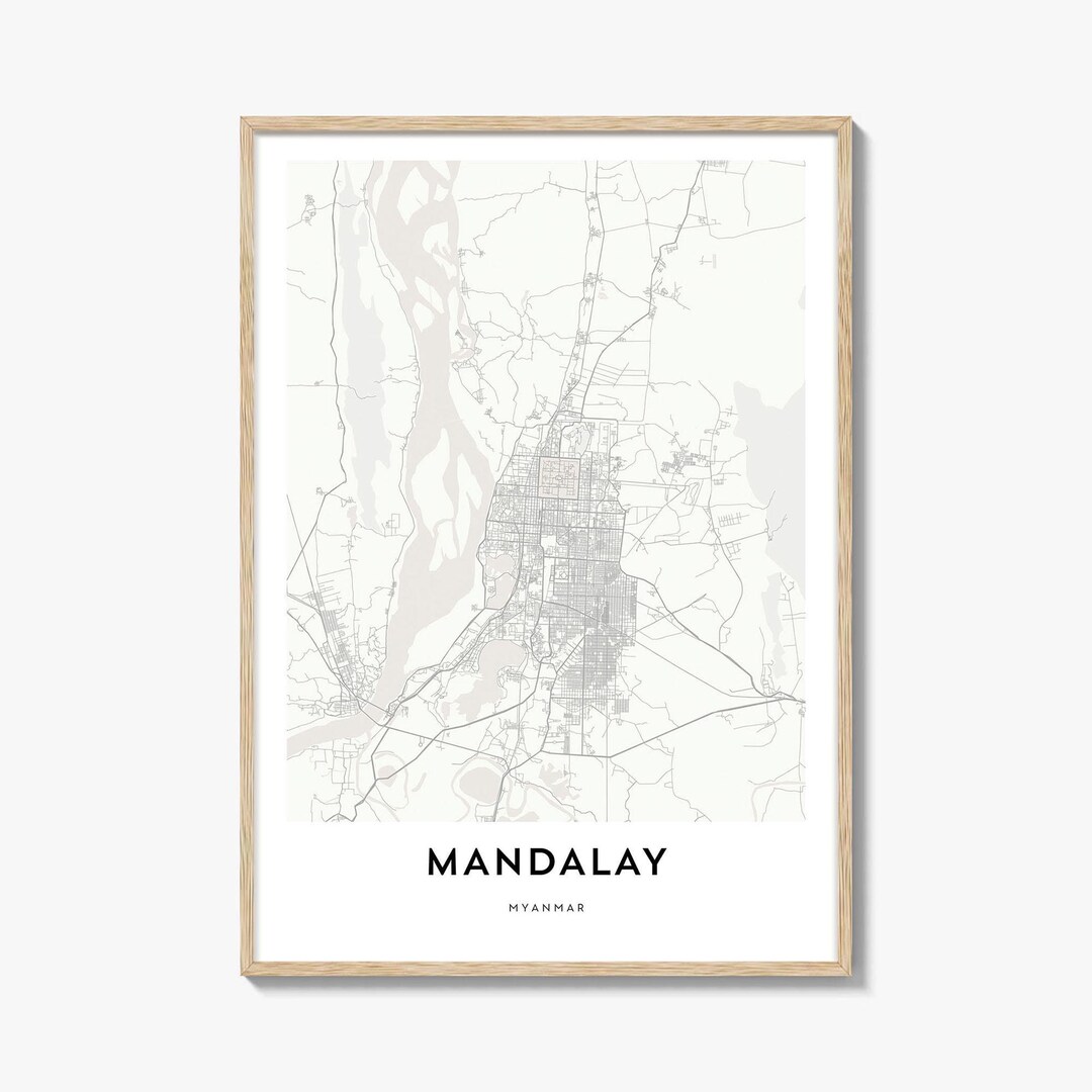 Map of Mandalay Print, Mandalay Map Gift, Mandalay Poster, City Map ...