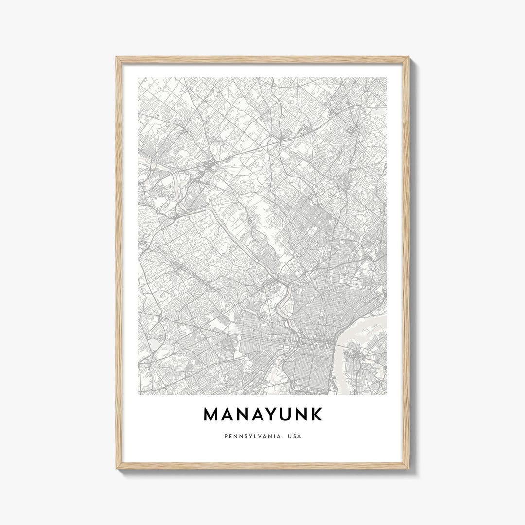 Map of Manayunk Print, Manayunk Map Gift, Manayunk Poster, City Map ...