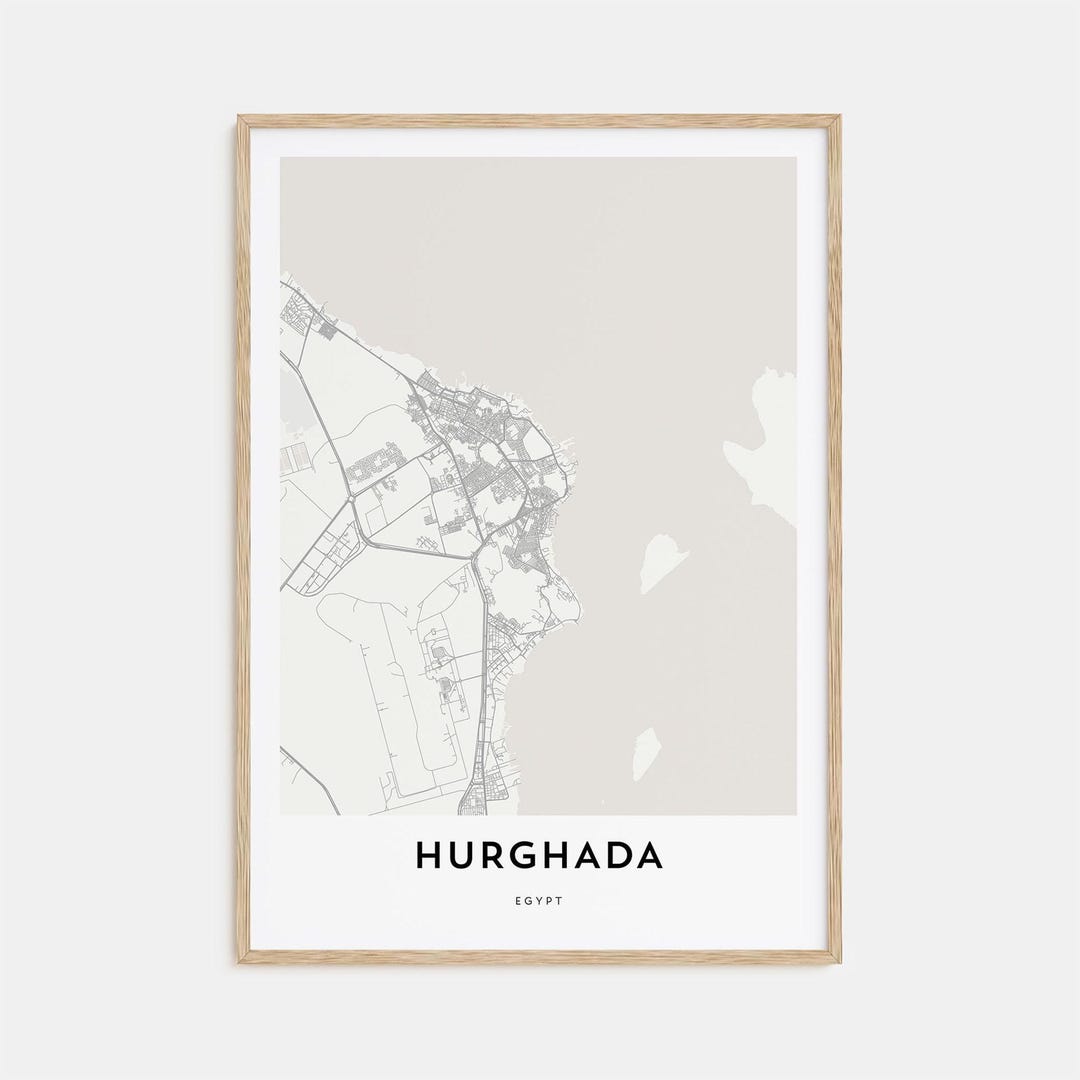 Map of Hurghada Print, Hurghada Map Gift, Hurghada Poster, City Map ...