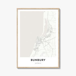 Map of Bunbury Print, Bunbury Map Gift, Bunbury Poster, City Map ...