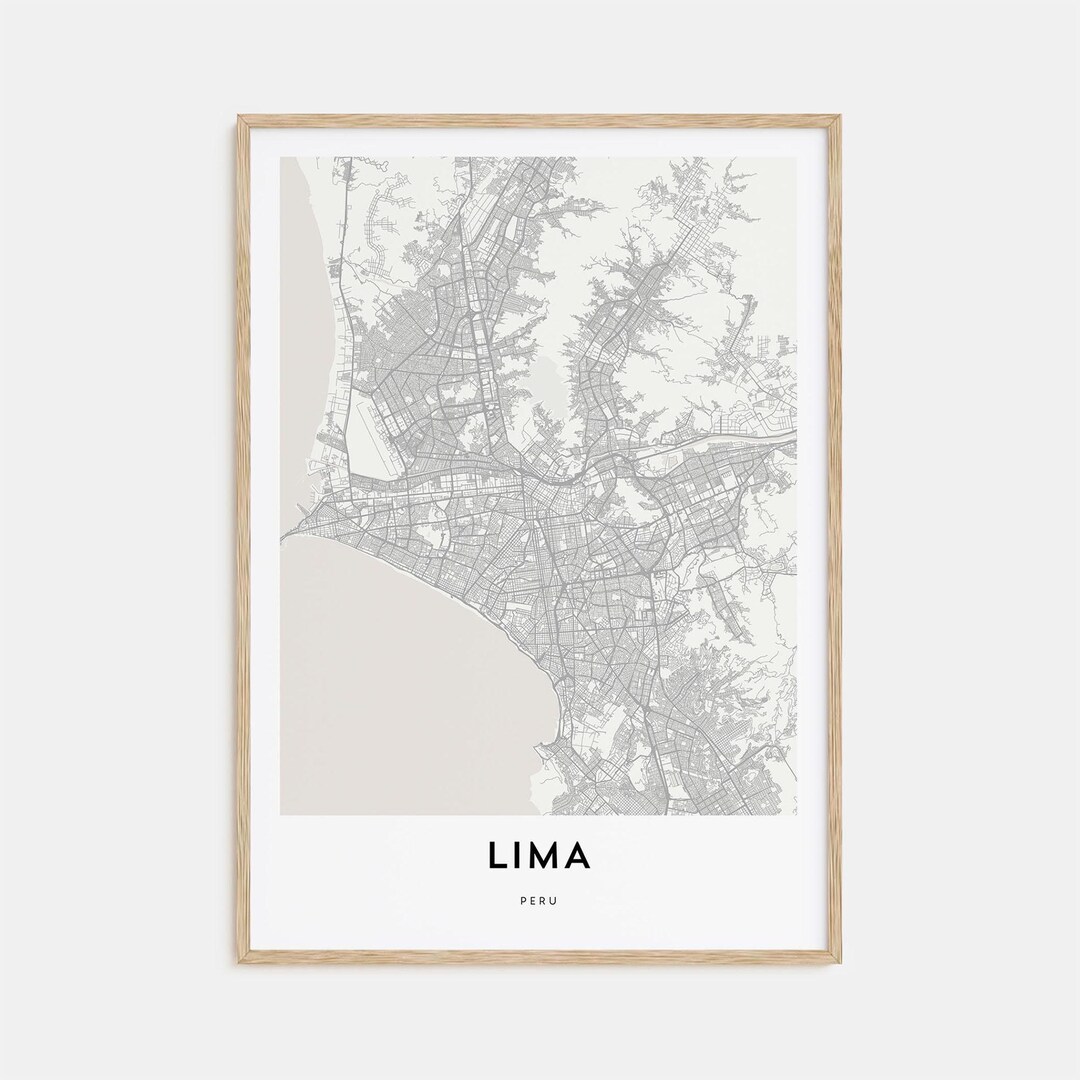 Map of Lima Print, Lima Map Gift, Lima Poster, City Map Artwork for ...