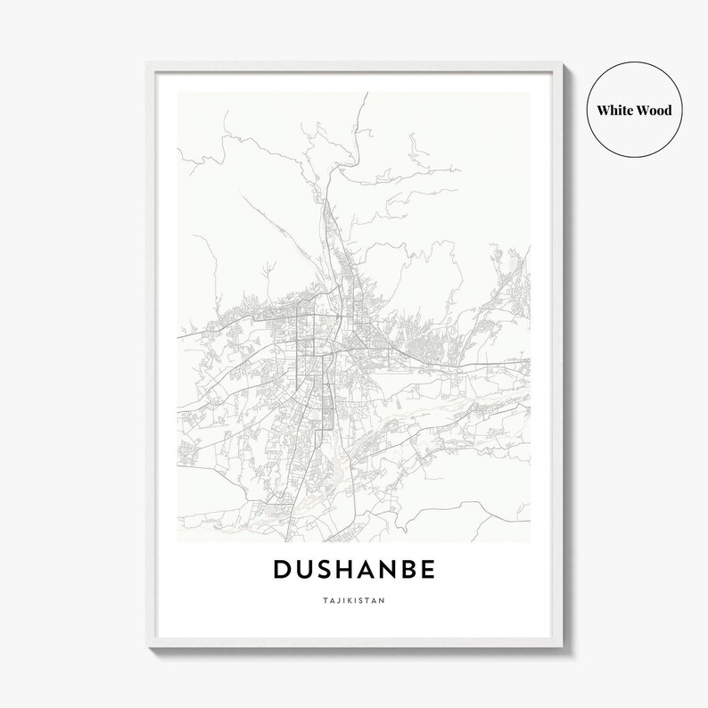 Dushanbe Map Print: Tajikistan City Map Artwork - Etsy