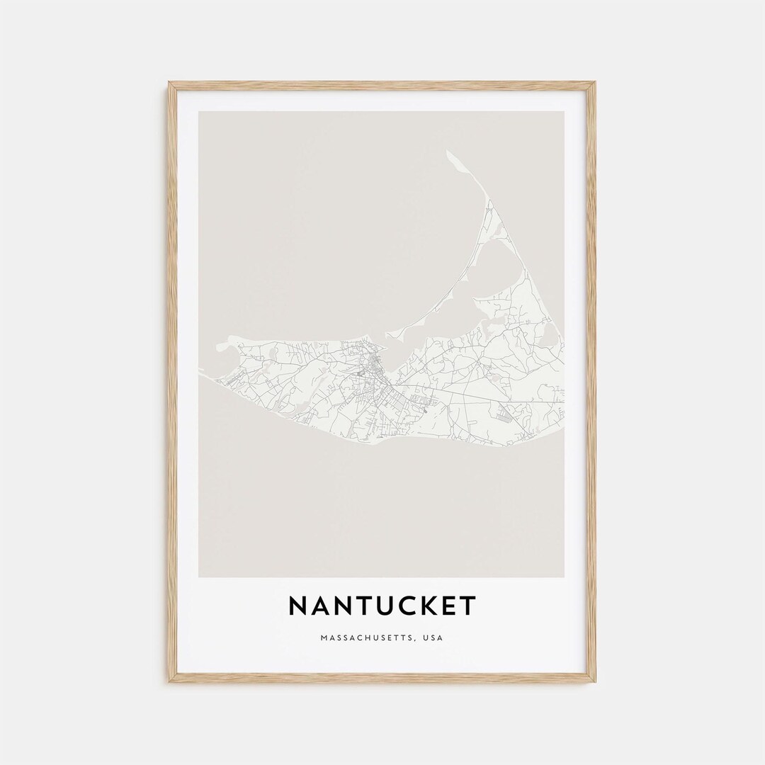 Map of Nantucket Print, Nantucket Map Gift, Nantucket Poster, City Map ...