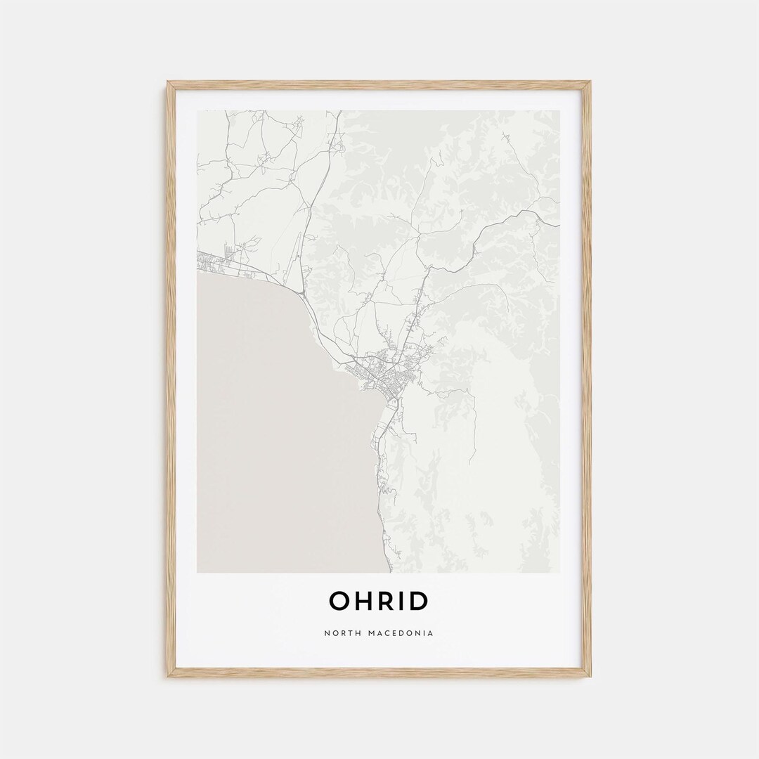 Map of Ohrid Print, Ohrid Map Gift, Ohrid Poster, City Map Artwork for ...