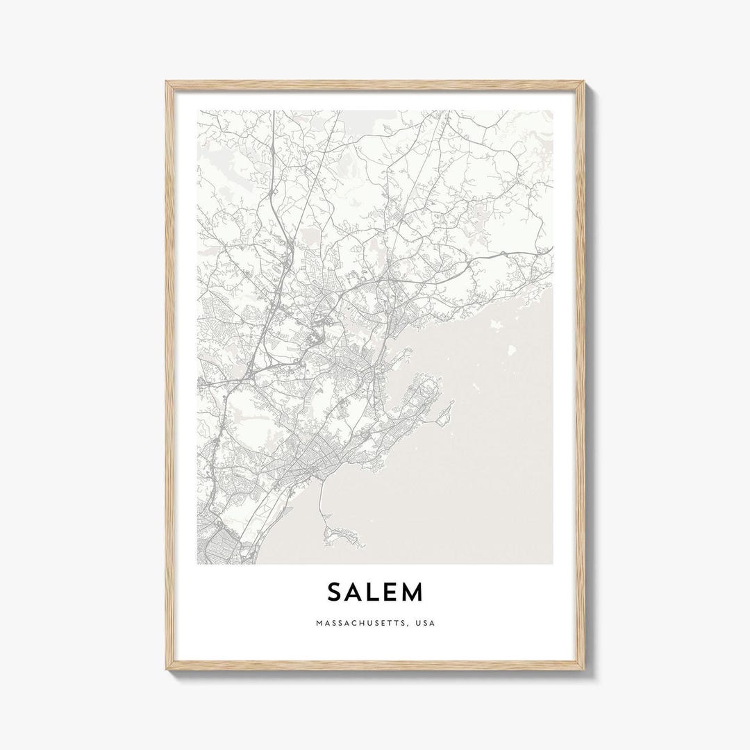 Salem Massachusetts Map Print: City Map Home Decor - Etsy