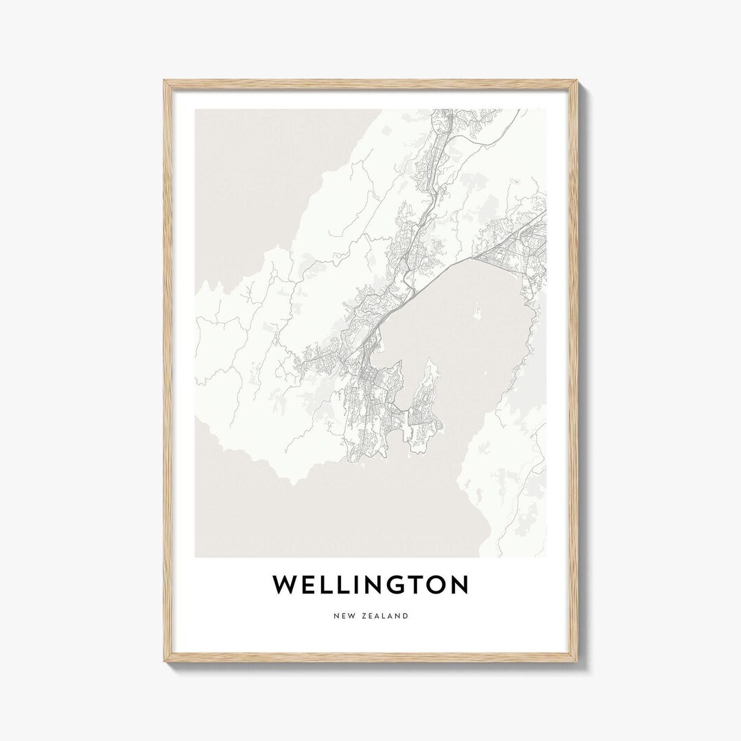 Wellington Map Poster Print, Te Whanganui-a-tara Wall Art, Aotearoa ...