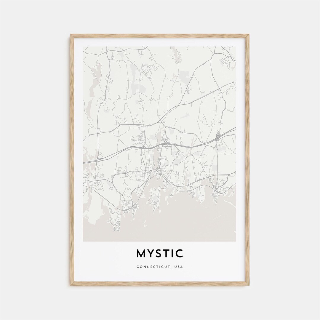 Map of Mystic Print, Mystic Map Gift, Mystic Poster, City Map Artwork ...