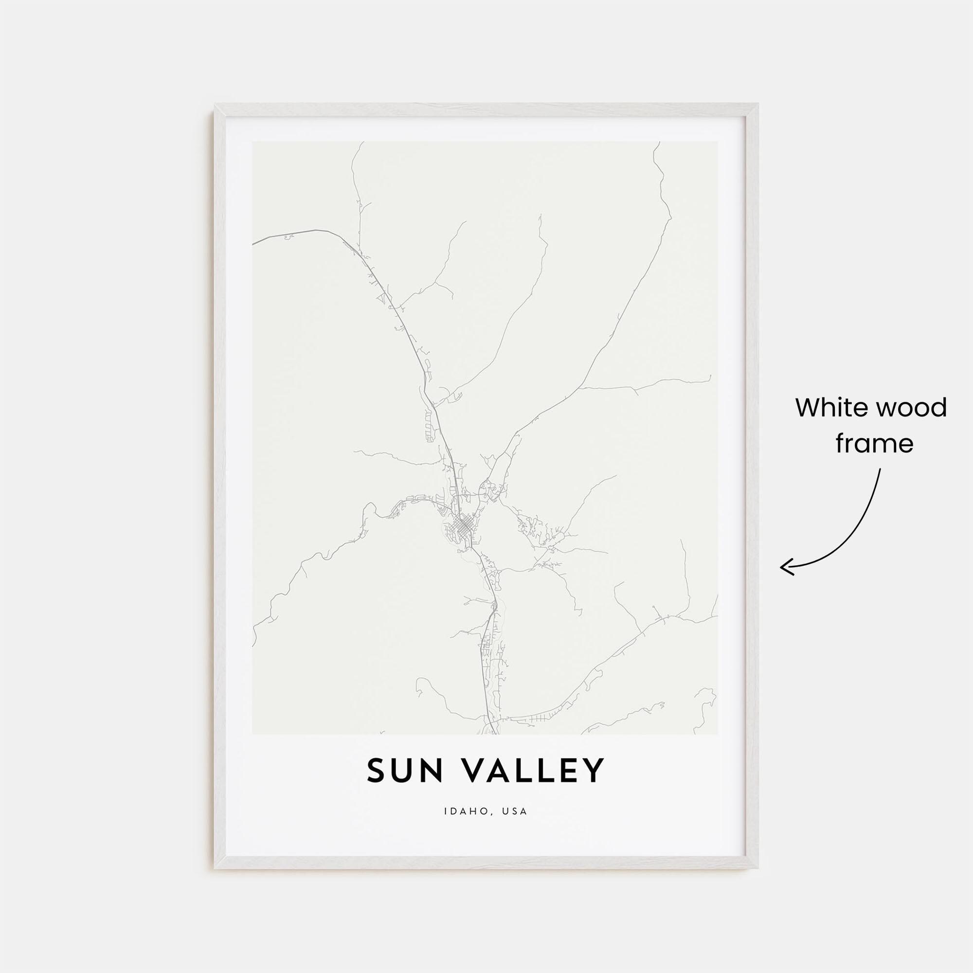 Map of Sun Valley Print, Sun Valley Map Gift, Sun Valley Poster, City ...