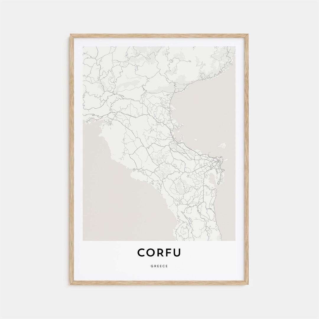 Map of Corfu Print, Corfu Map Gift, Corfu Poster, City Map Artwork for ...