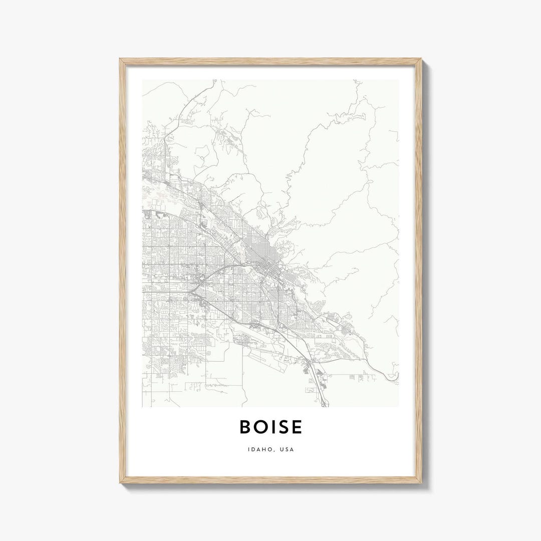 Map of Boise Print, Boise Map Gift, Boise Poster, City Map Artwork for ...