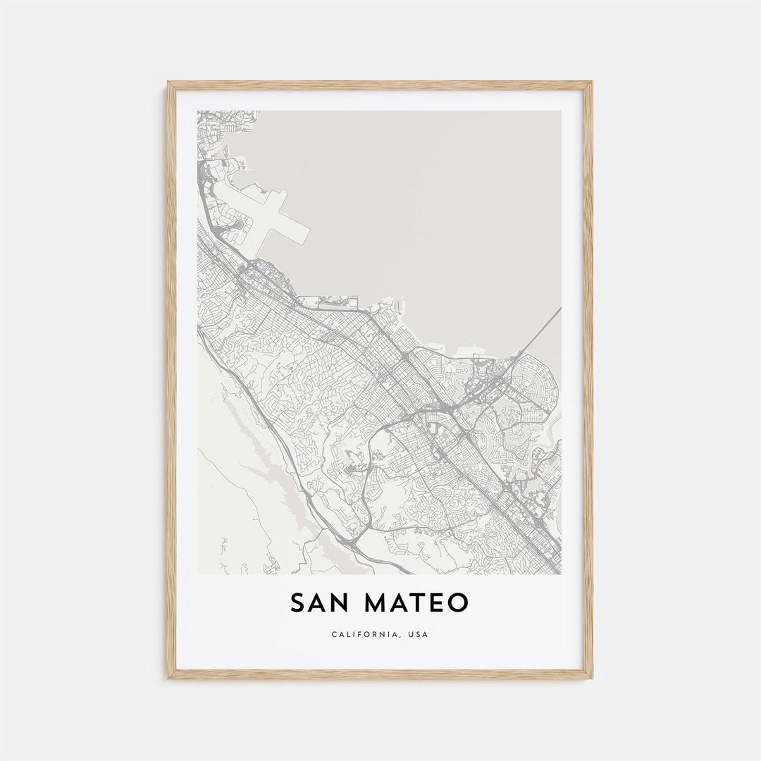 Map of San Mateo Print, San Mateo Map Gift, San Mateo Poster, City Map ...