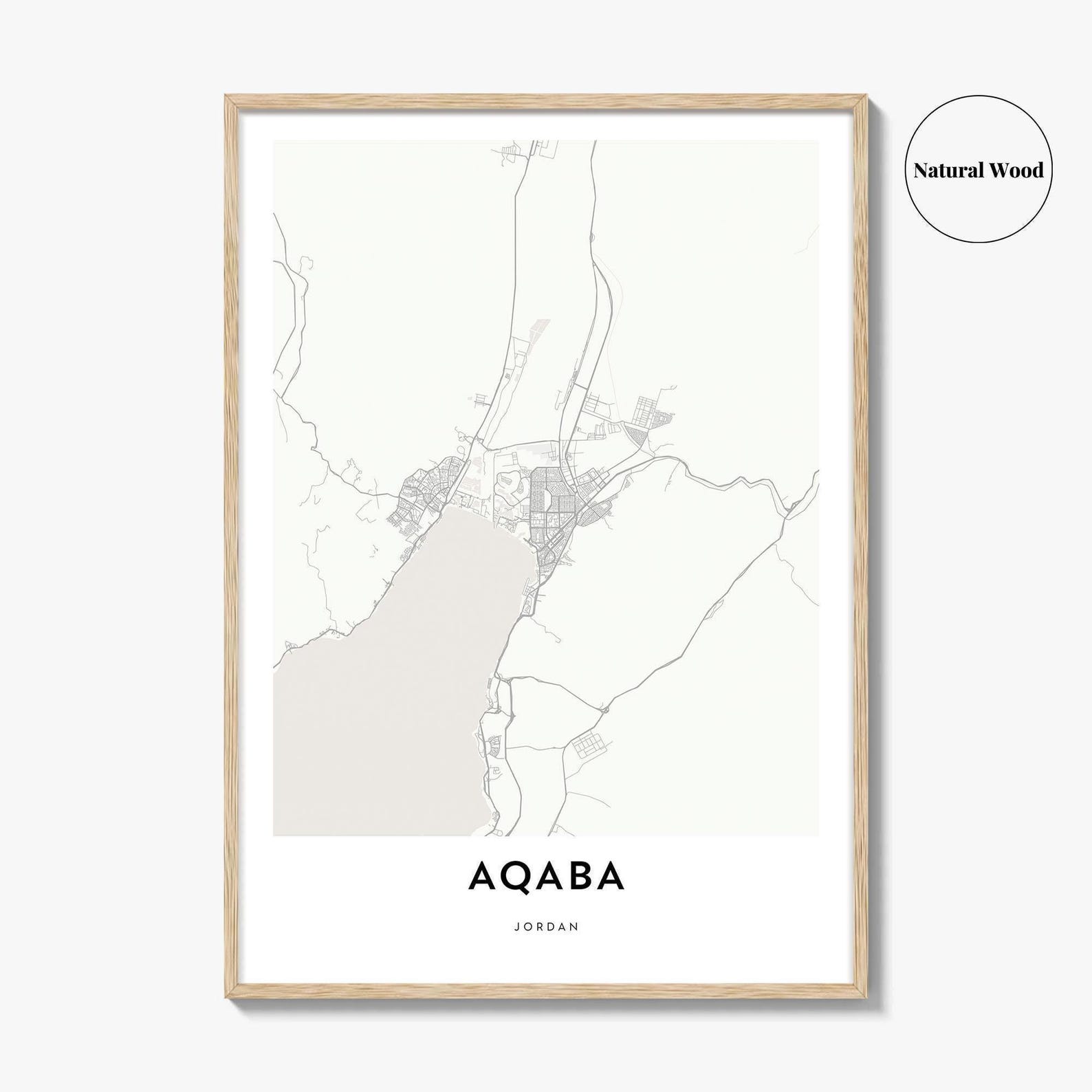 Aqaba Map Poster Print, Red Sea Wall Art, Jordan Decor, Middle East ...