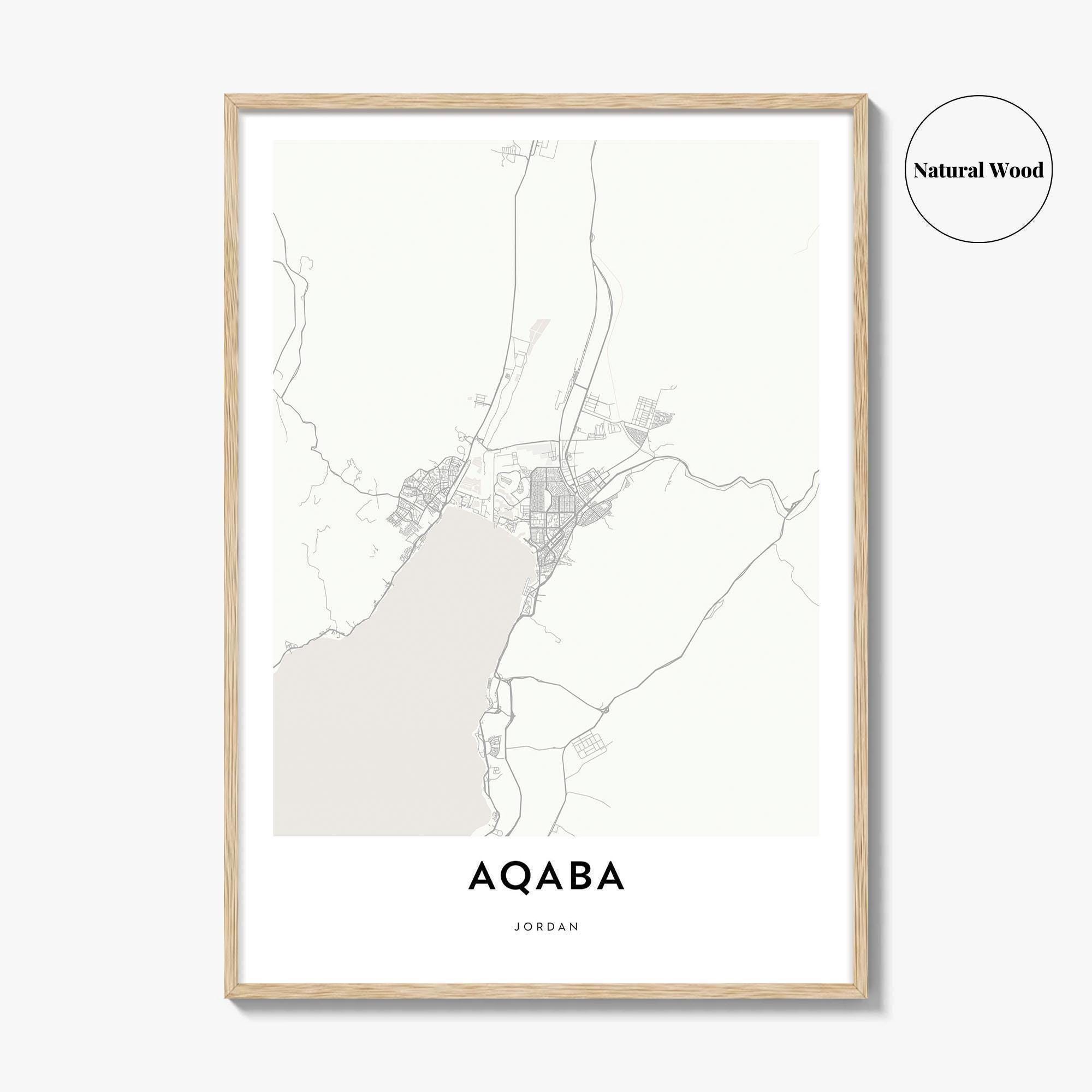 Aqaba Map Poster Print, Red Sea Wall Art, Jordan Decor, Middle East ...
