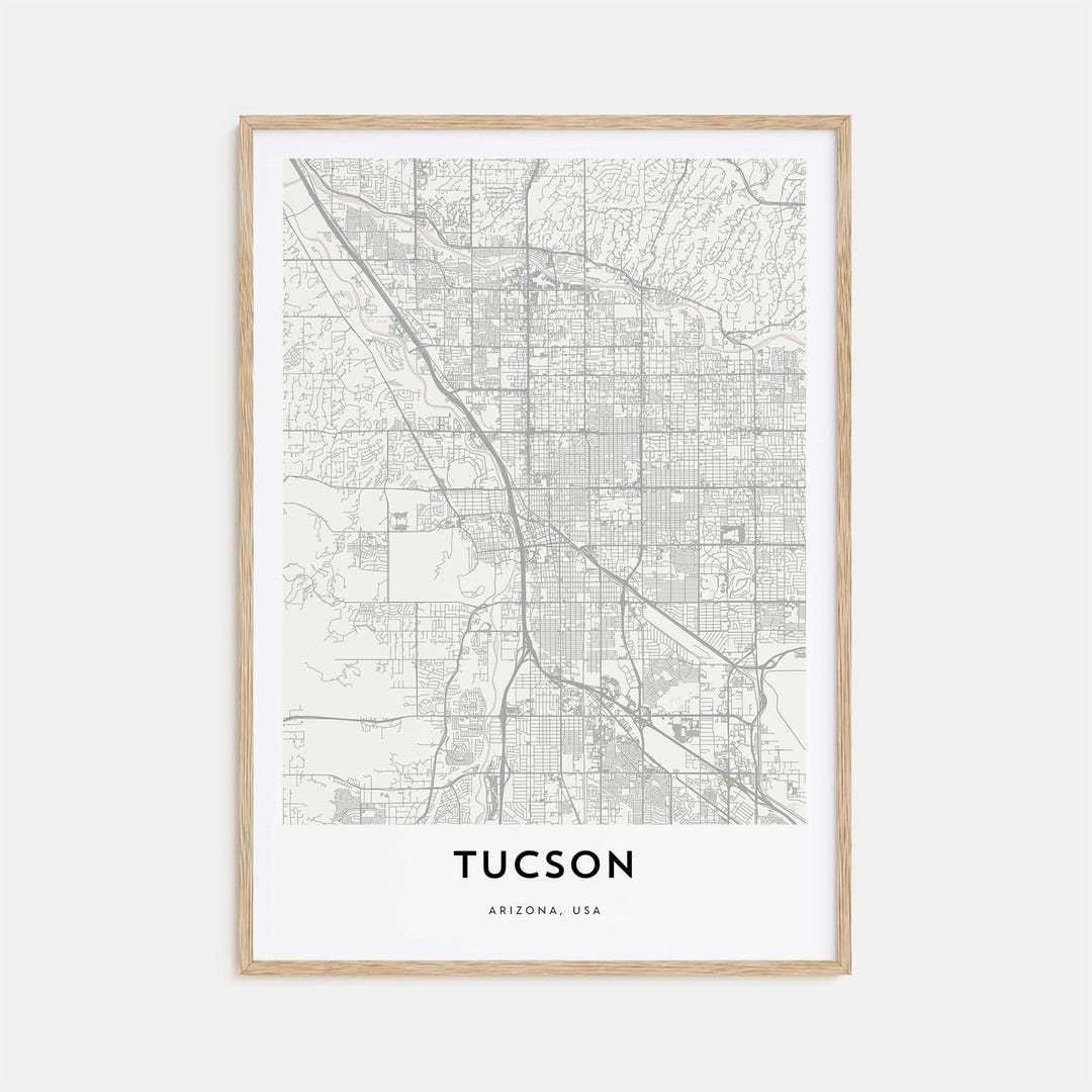 Map of Tucson Print, Tucson Map Gift, Tucson Poster, City Map Artwork ...