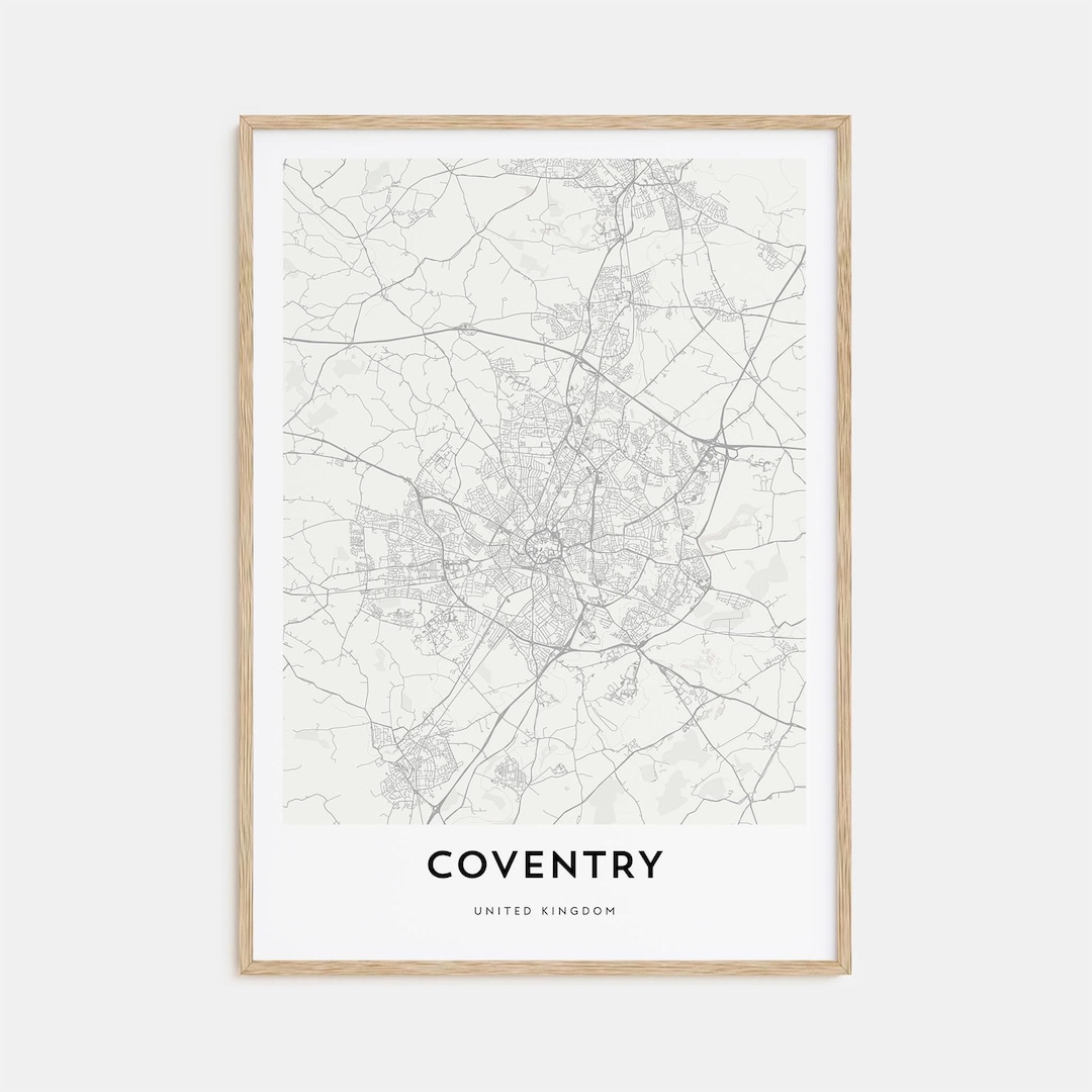 Map of Coventry Print, Coventry Map Gift, Coventry Poster, City Map ...