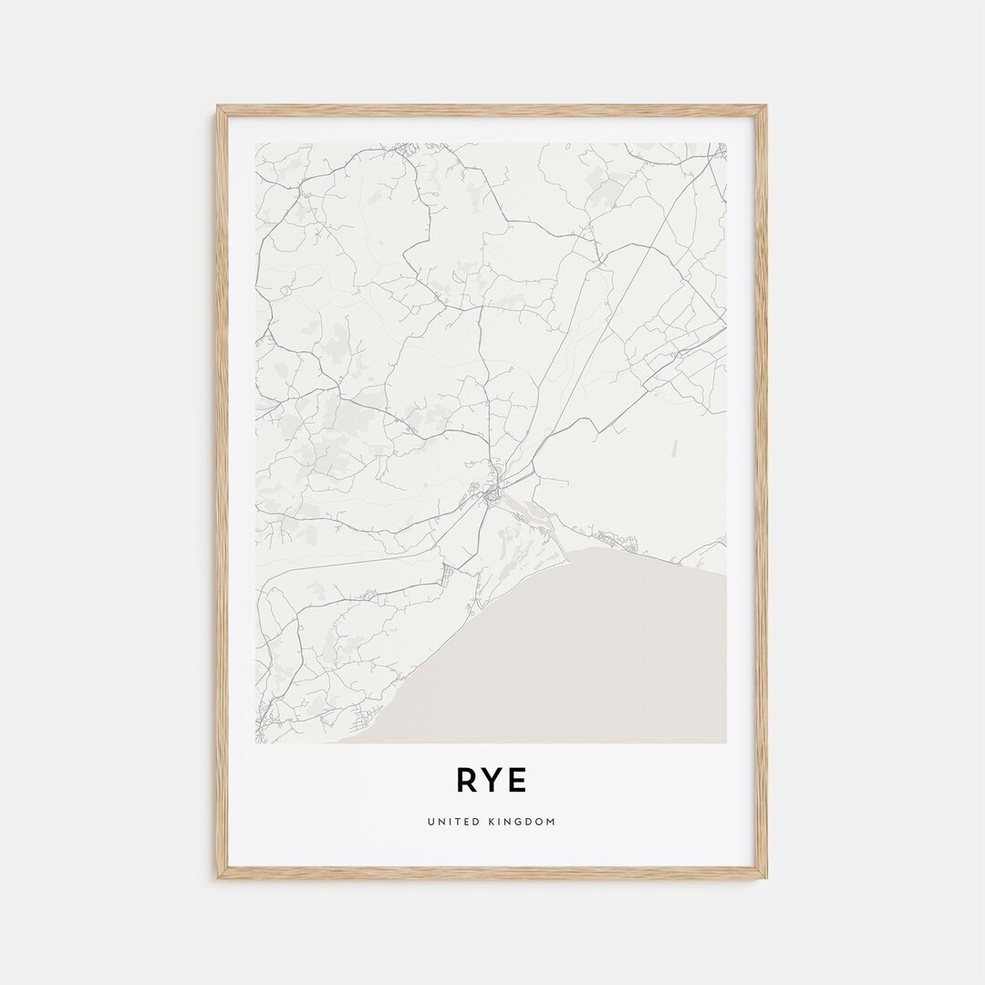 Map of Rye Print, Rye Map Gift, Rye Poster, City Map Artwork for Home ...