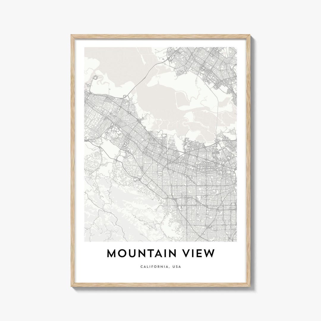 Mountain View Map Print: California City Map Art - Etsy
