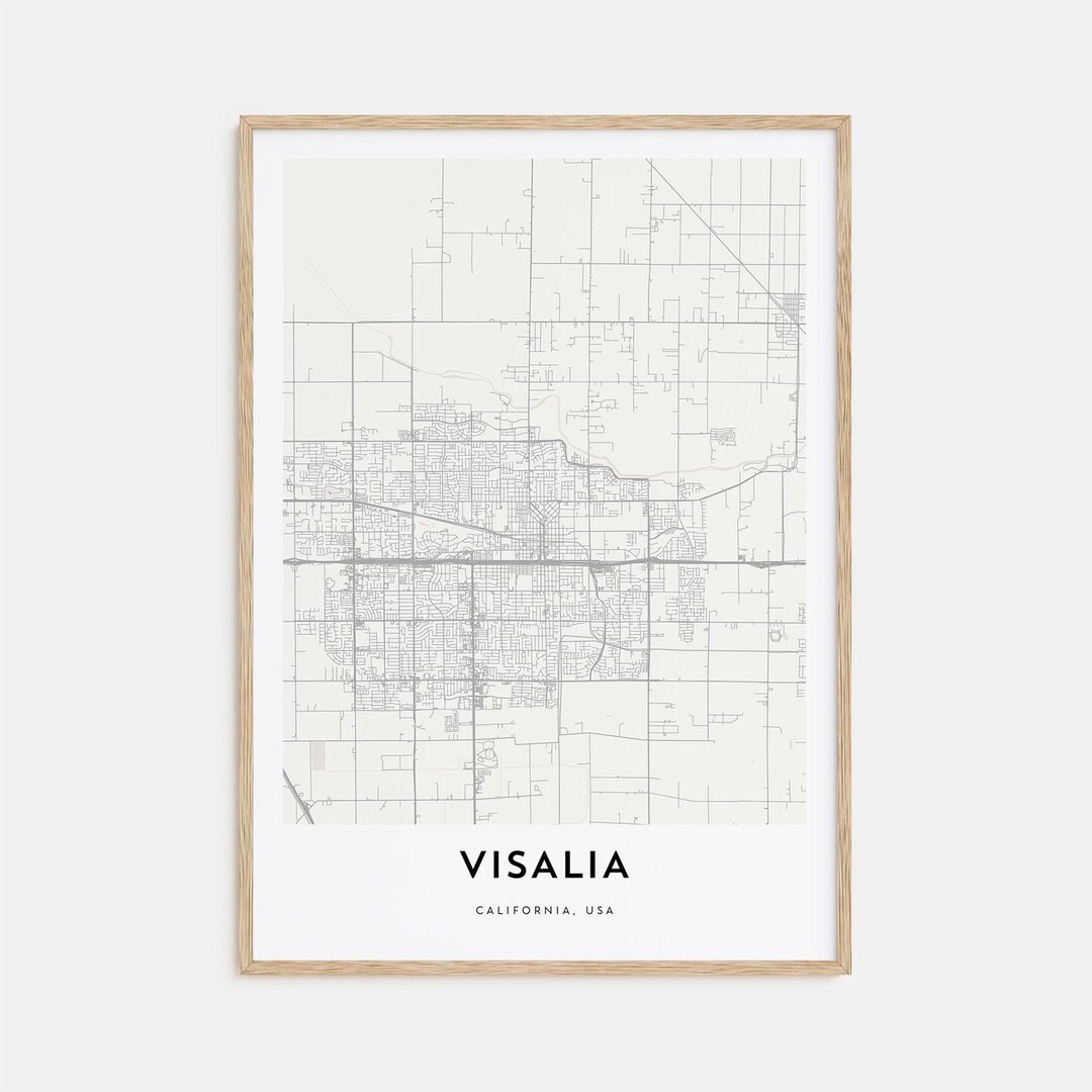 Map of Visalia Print, Visalia Map Gift, Visalia Poster, City Map ...