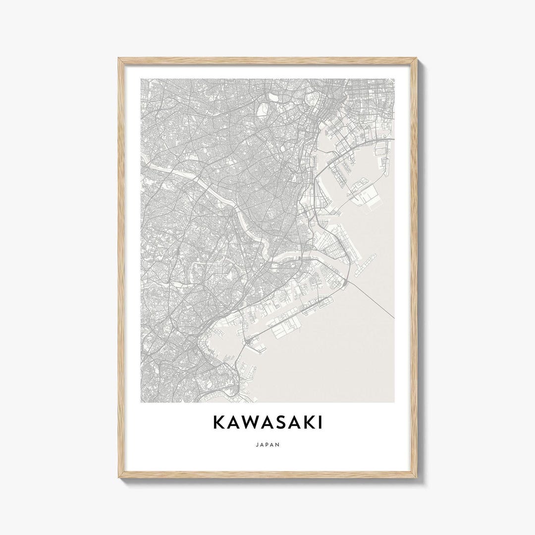 Kawasaki Map Print: Japan City Map Artwork - Etsy