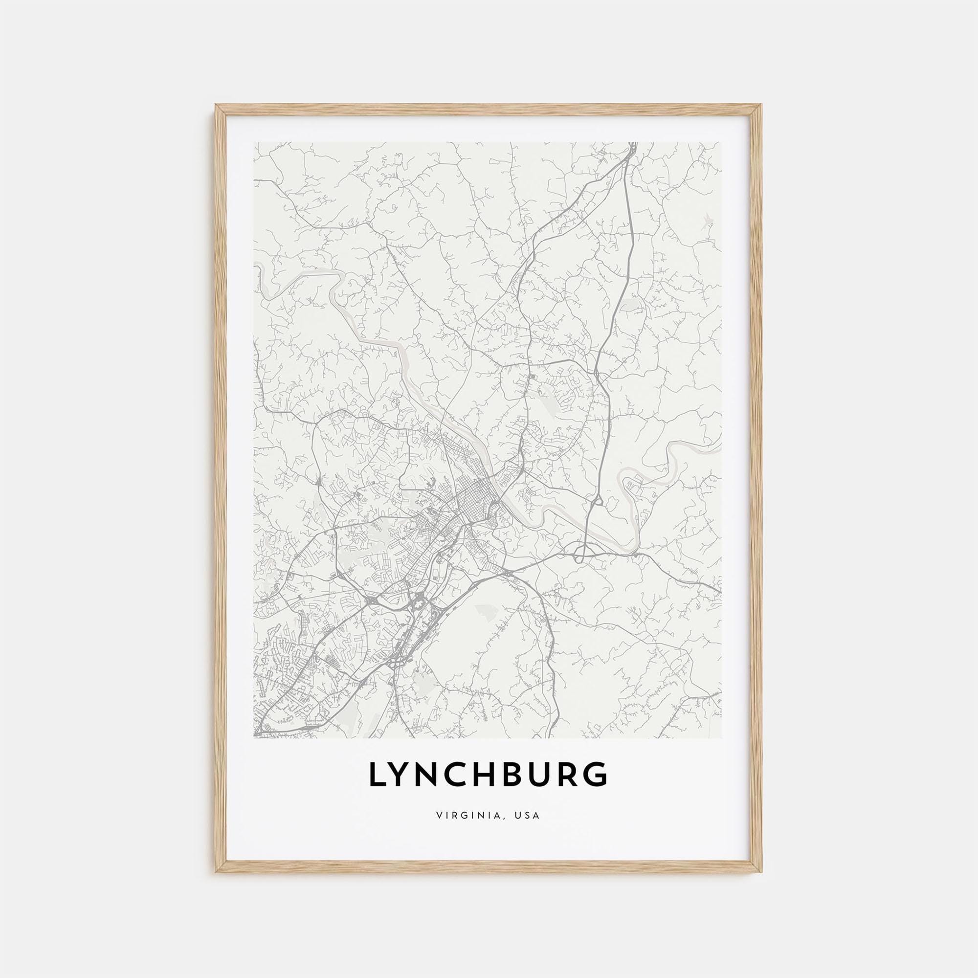 Map of Lynchburg Print, Lynchburg Map Gift, Lynchburg Poster, City Map ...
