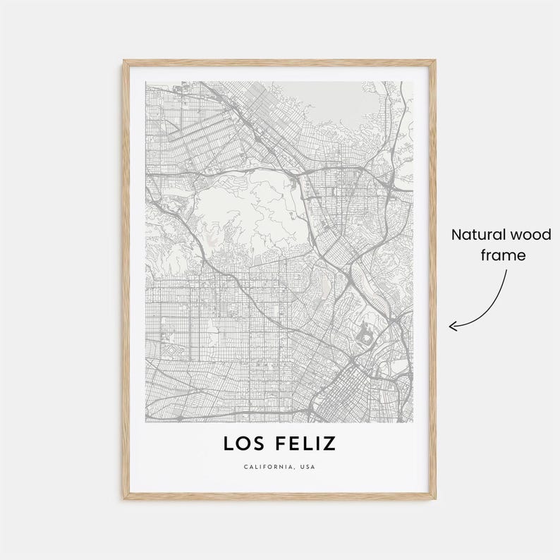 Map of Los Feliz Print, Los Feliz Map Gift, Los Feliz Poster, City Map ...
