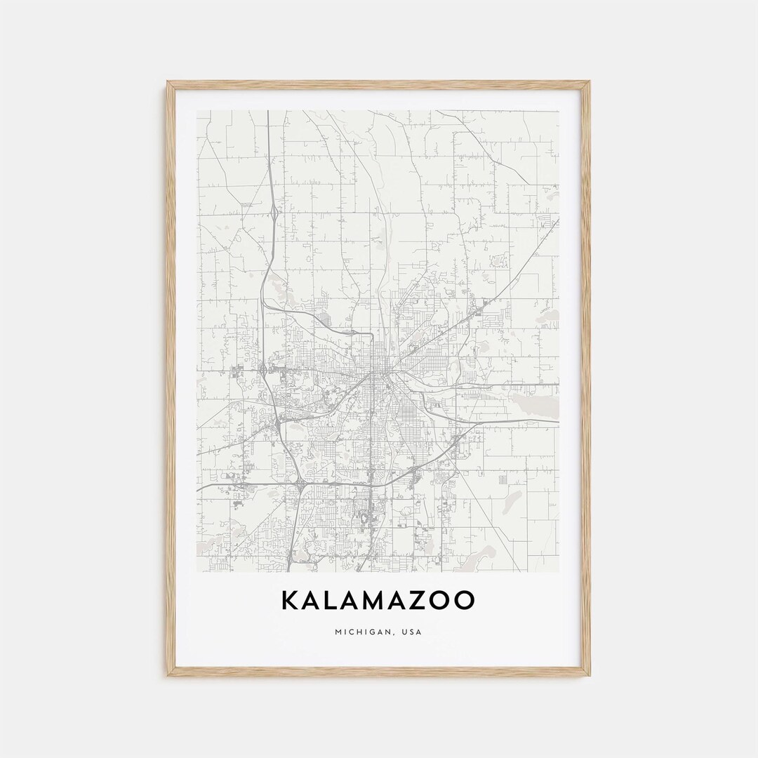 Map of Kalamazoo Print, Kalamazoo Map Gift, Kalamazoo Poster, City Map ...