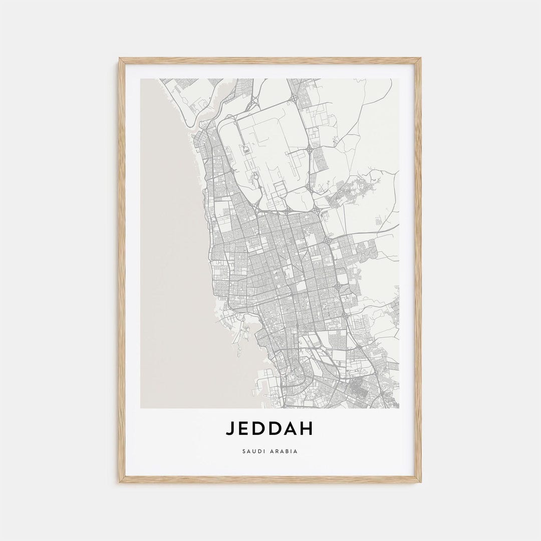 Map of Jeddah Print, Jeddah Map Gift, Jeddah Poster, City Map Artwork ...