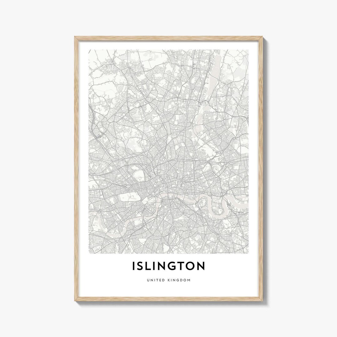 Islington Map Print: City Map Artwork, United Kingdom - Etsy