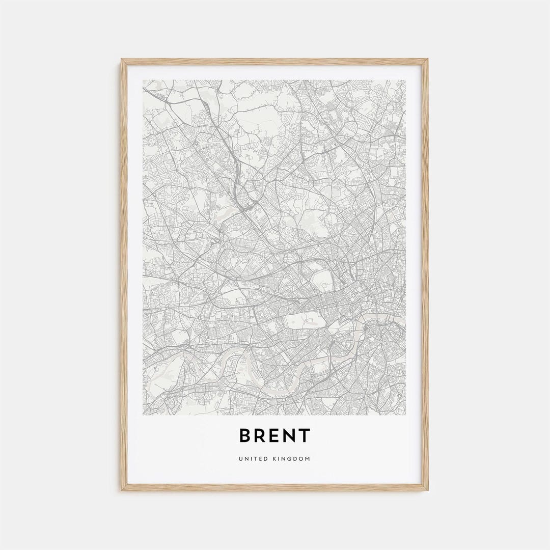 Map of Brent Print, Brent Map Gift, Brent Poster, City Map Artwork for ...