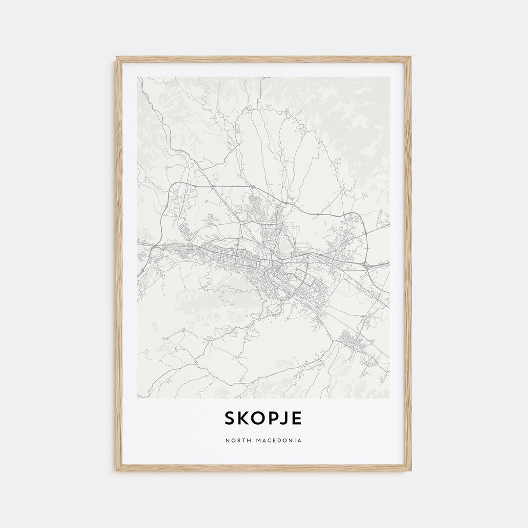 Map of Skopje Print, Skopje Map Gift, Skopje Poster, City Map Artwork ...