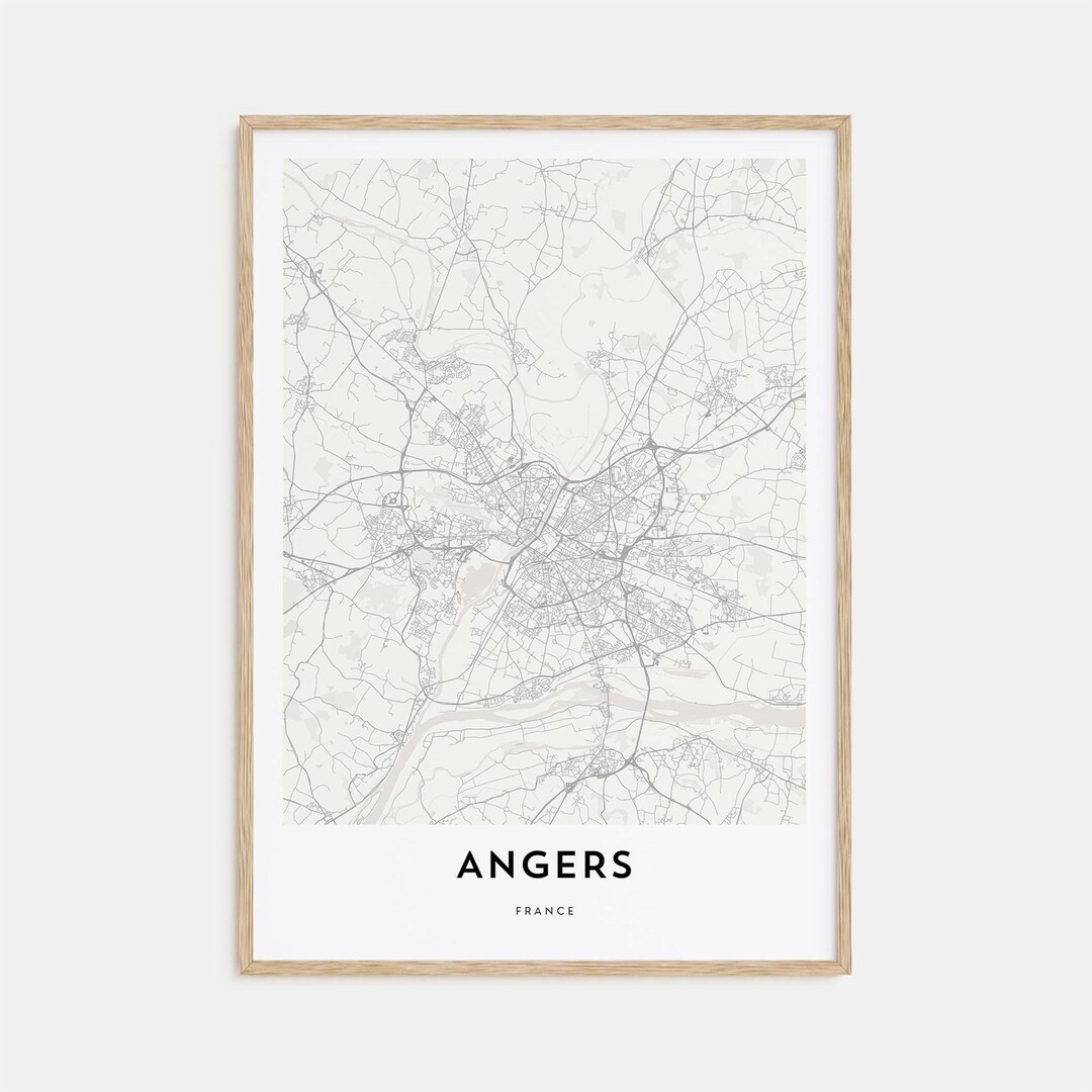 Map of Angers Print, Angers Map Gift, Angers Poster, City Map Artwork ...