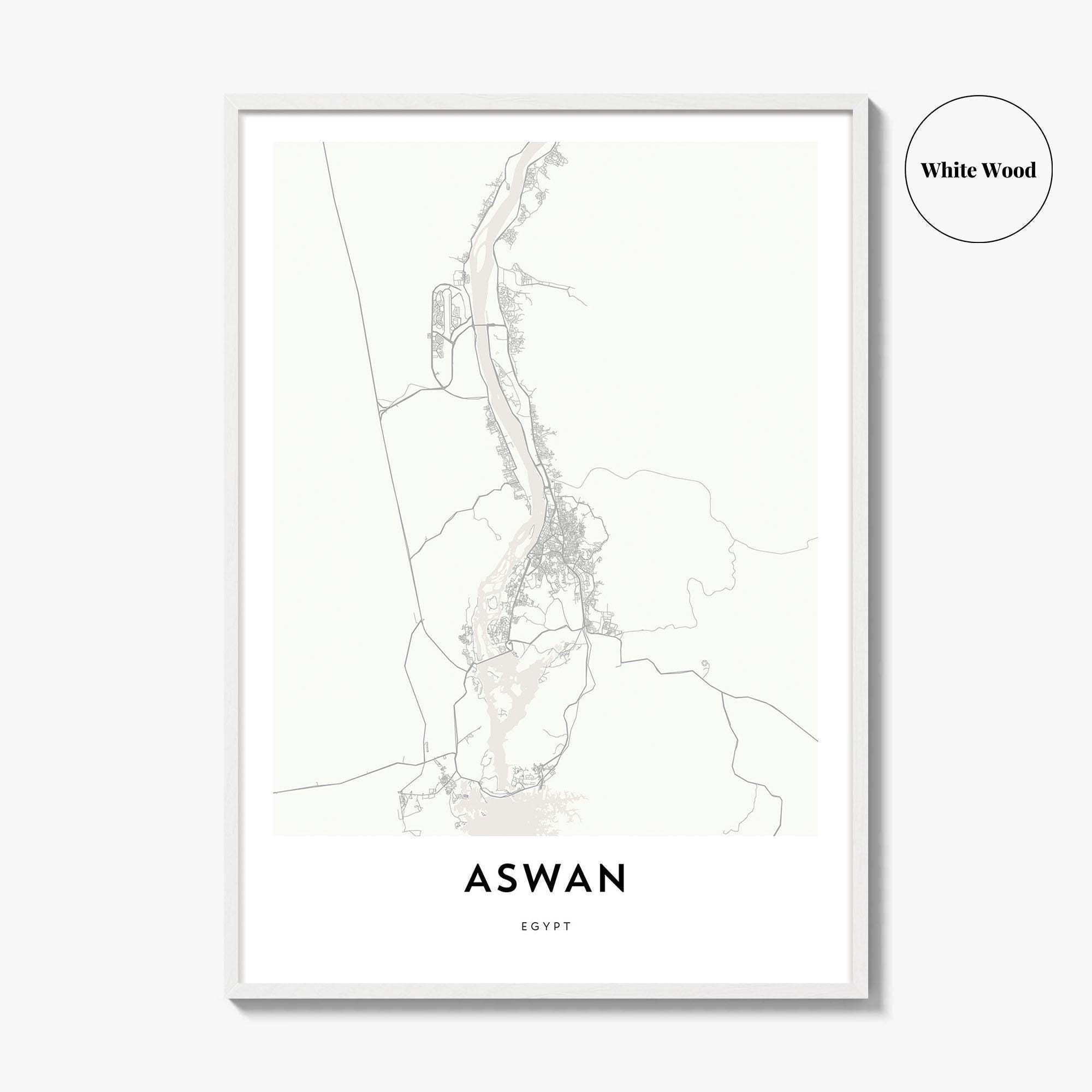 Aswan Map Art Print: Egypt City Map Poster - Etsy