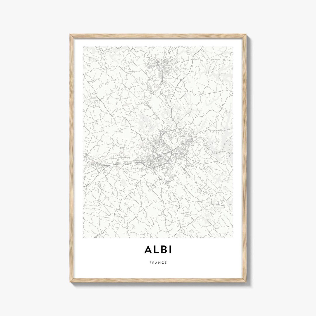 Albi Map Poster Print, Occitanie Wall Art, Tarn Decor, France City ...