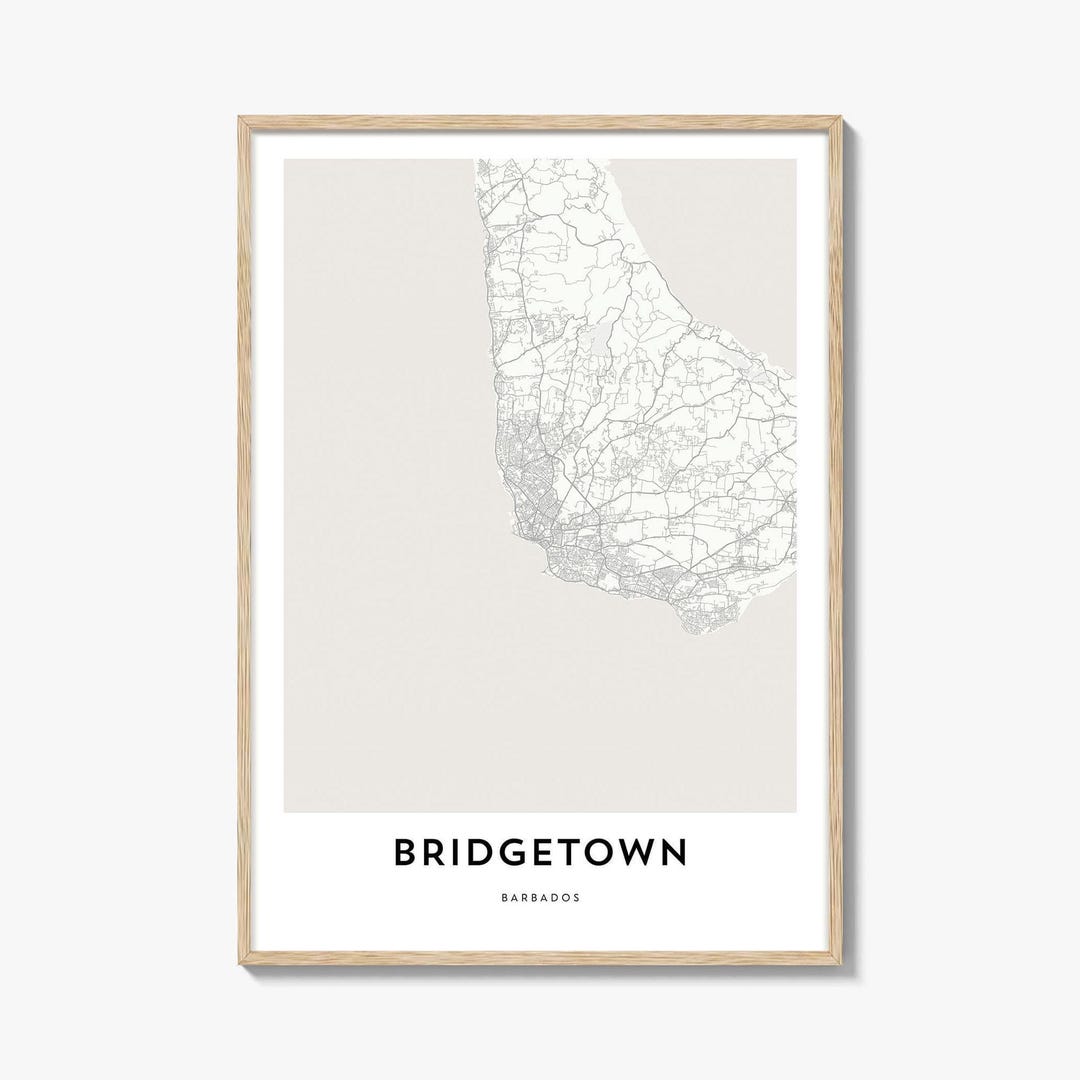 Bridgetown Map Print: Barbados City Map Artwork - Etsy