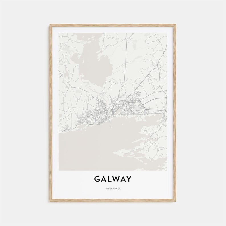 Map of Galway Print, Galway Map Gift, Galway Poster, City Map Artwork ...