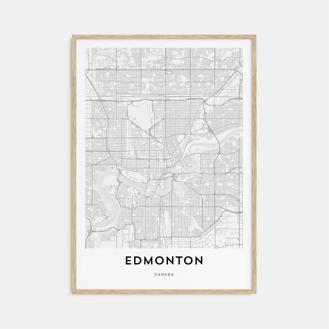 Map of Edmonton Print, Edmonton Map Gift, Edmonton Poster, City Map ...