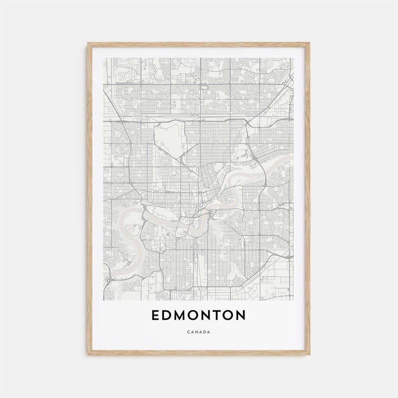 Map of Edmonton Print, Edmonton Map Gift, Edmonton Poster, City Map ...