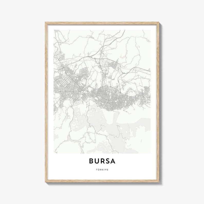 Map of Bursa Print, Bursa Map Gift, Bursa Poster, City Map Artwork for ...