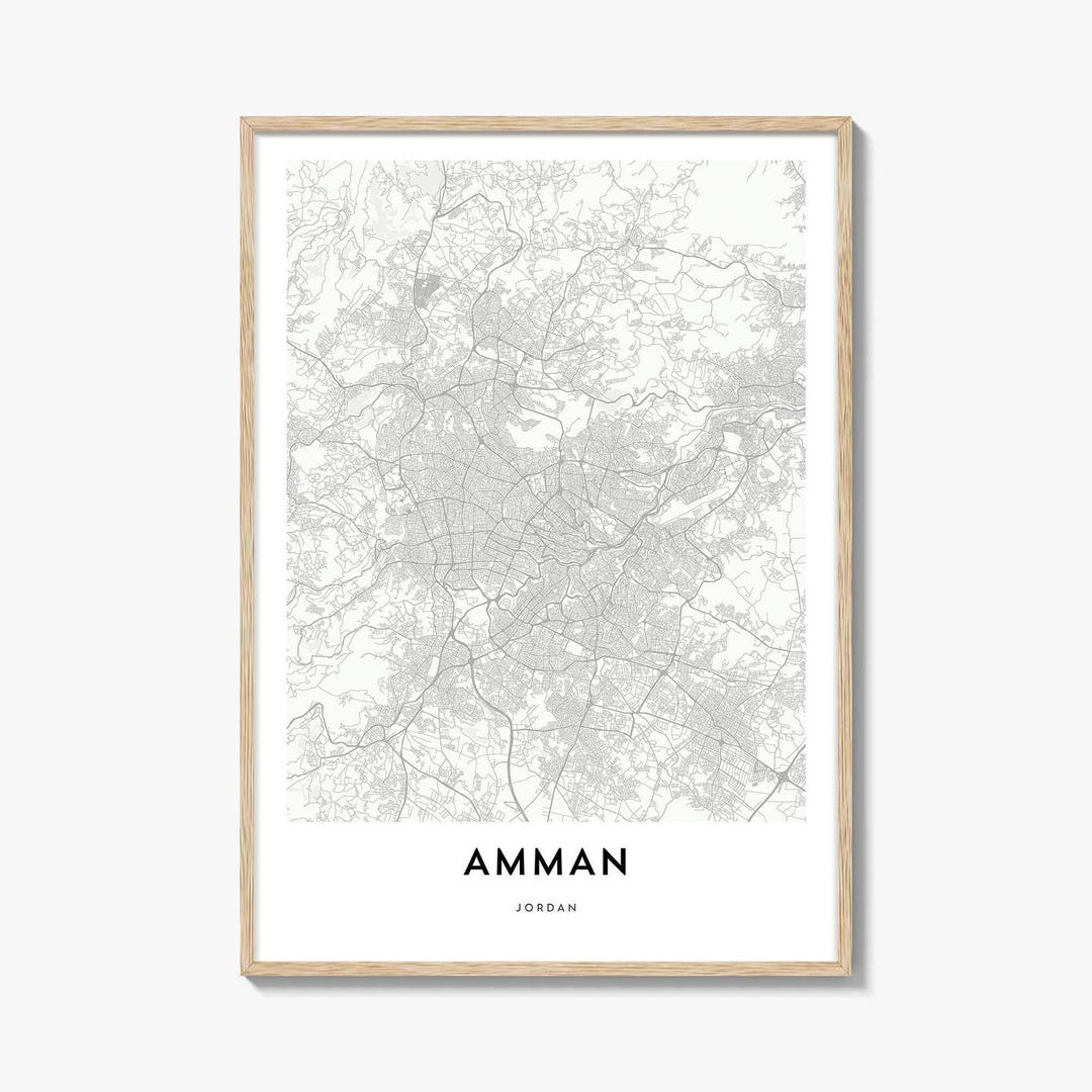 Map of Amman Print, Amman Map Gift, Amman Poster, City Map Artwork for ...