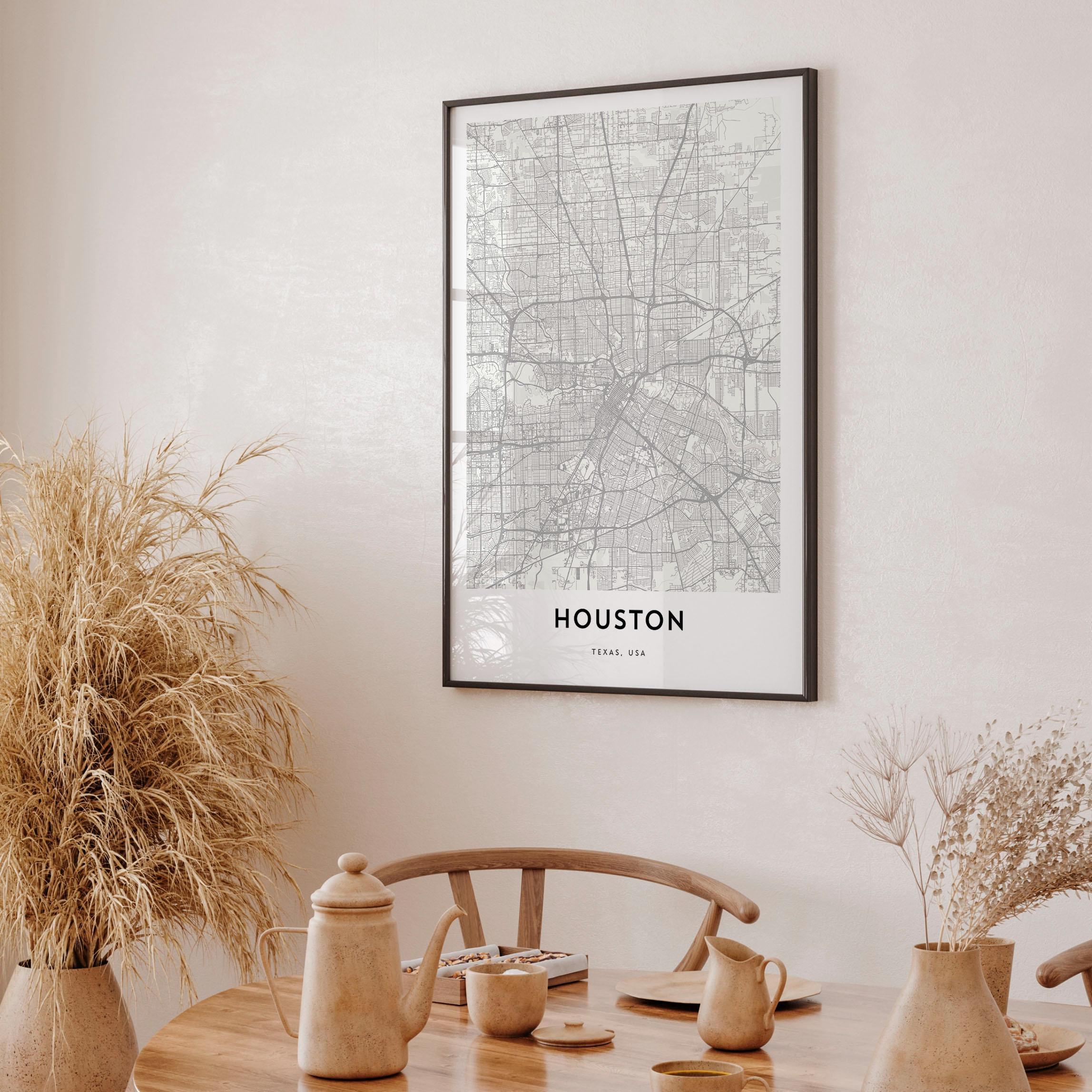 Map of Houston Print, Houston Map Gift, Houston Poster, City Map ...