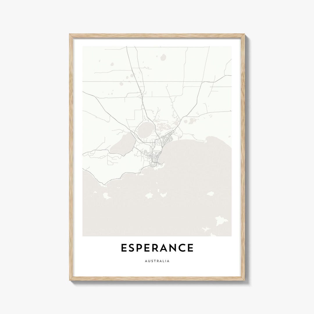 Map of Esperance Print, Esperance Map Gift, Esperance Poster, City Map ...