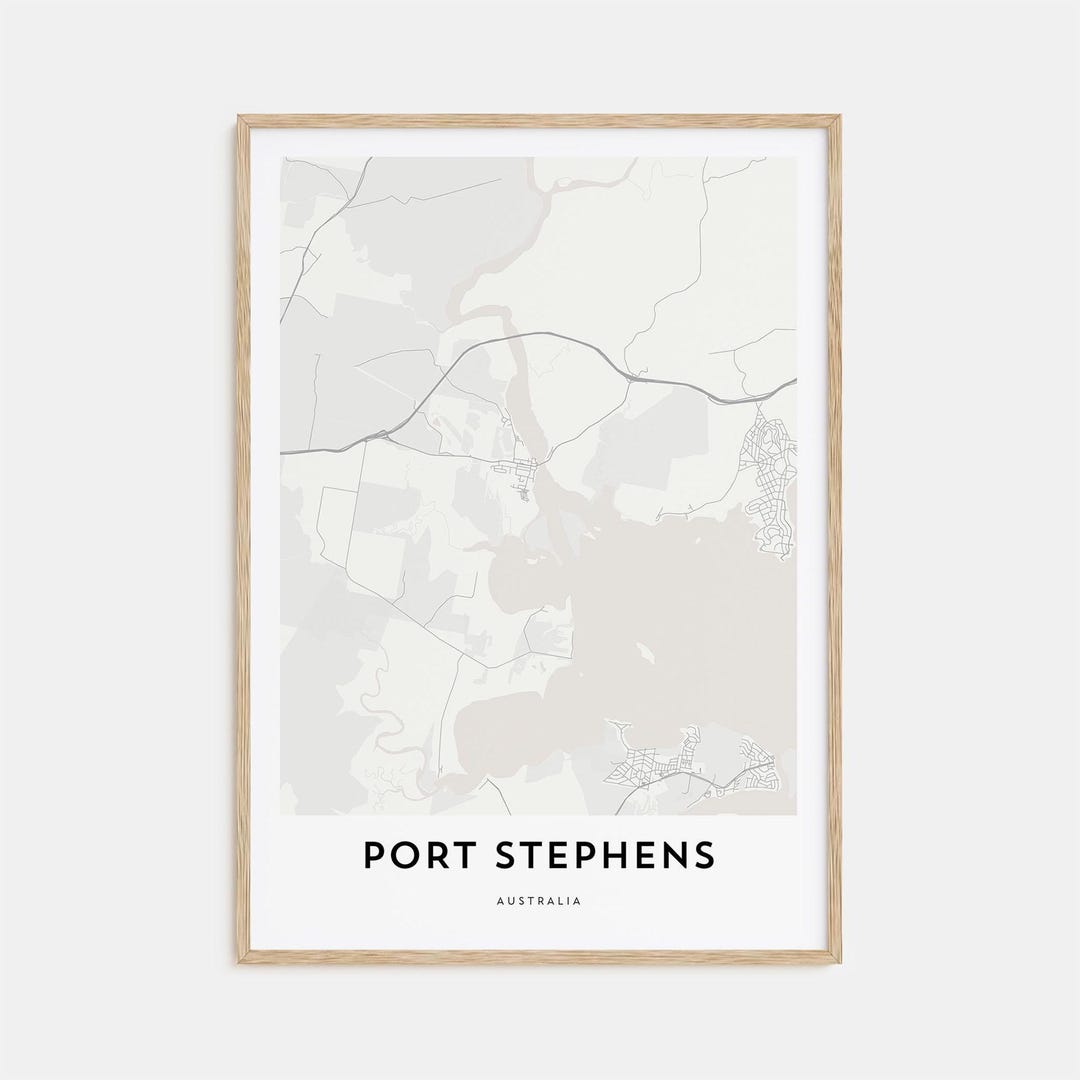 Map of Port Stephens Print, Port Stephens Map Gift, Port Stephens ...
