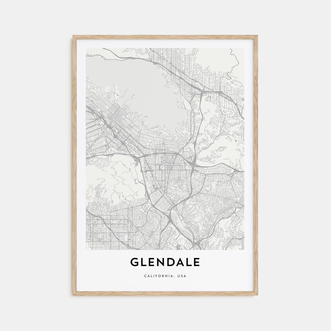 Map of Glendale Print, Glendale Map Gift, Glendale Poster, City Map ...